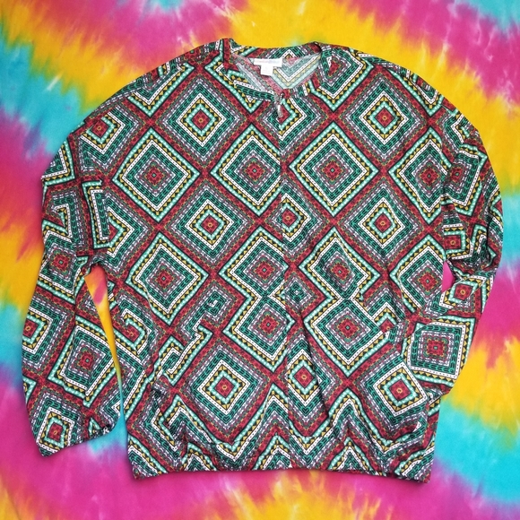 LuLaRoe | Jackets & Coats | Lularoe Small Jacket Light Fun Print Aztec ...